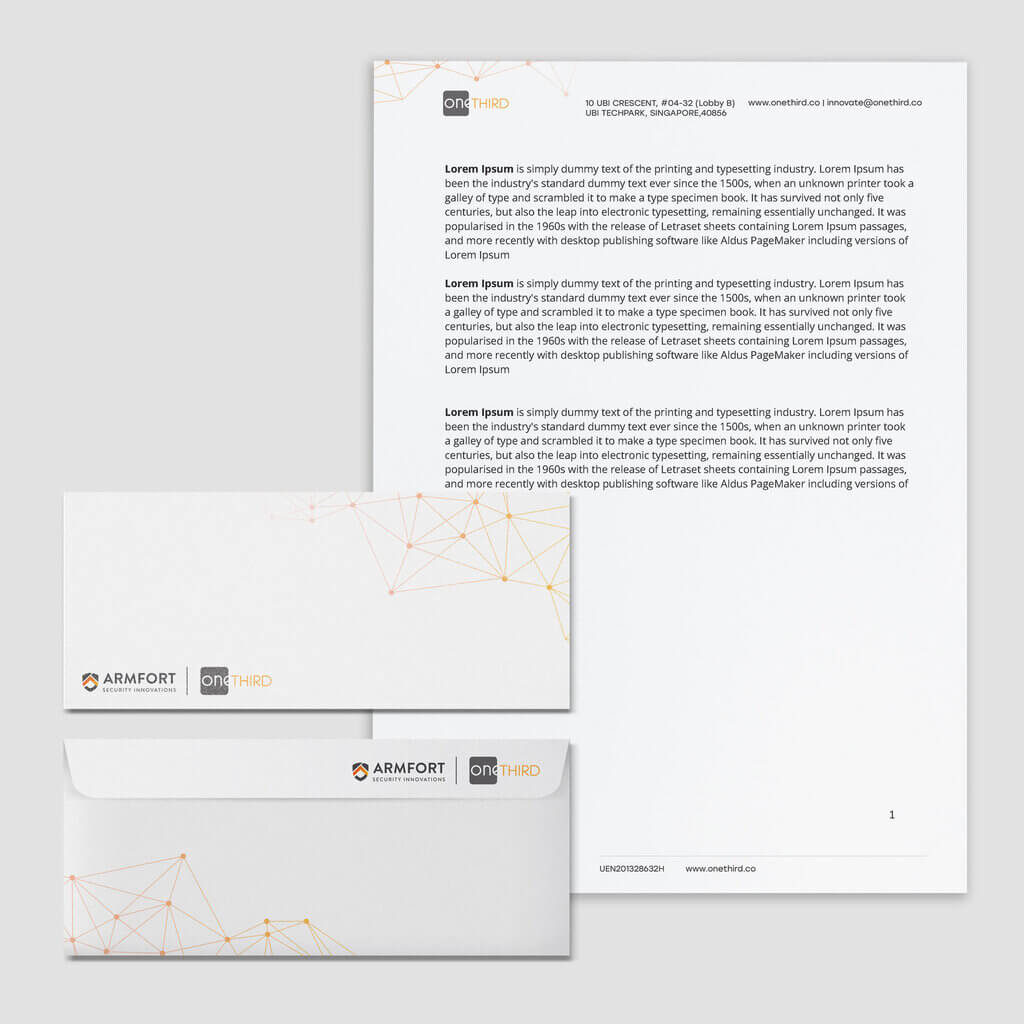 Armfort - Letterhead Design - Corsiva Lab Singapore
